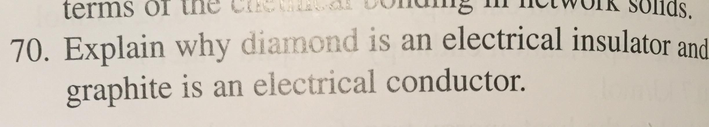 Solved Explain why diamond is an electrical insulator and | Chegg.com