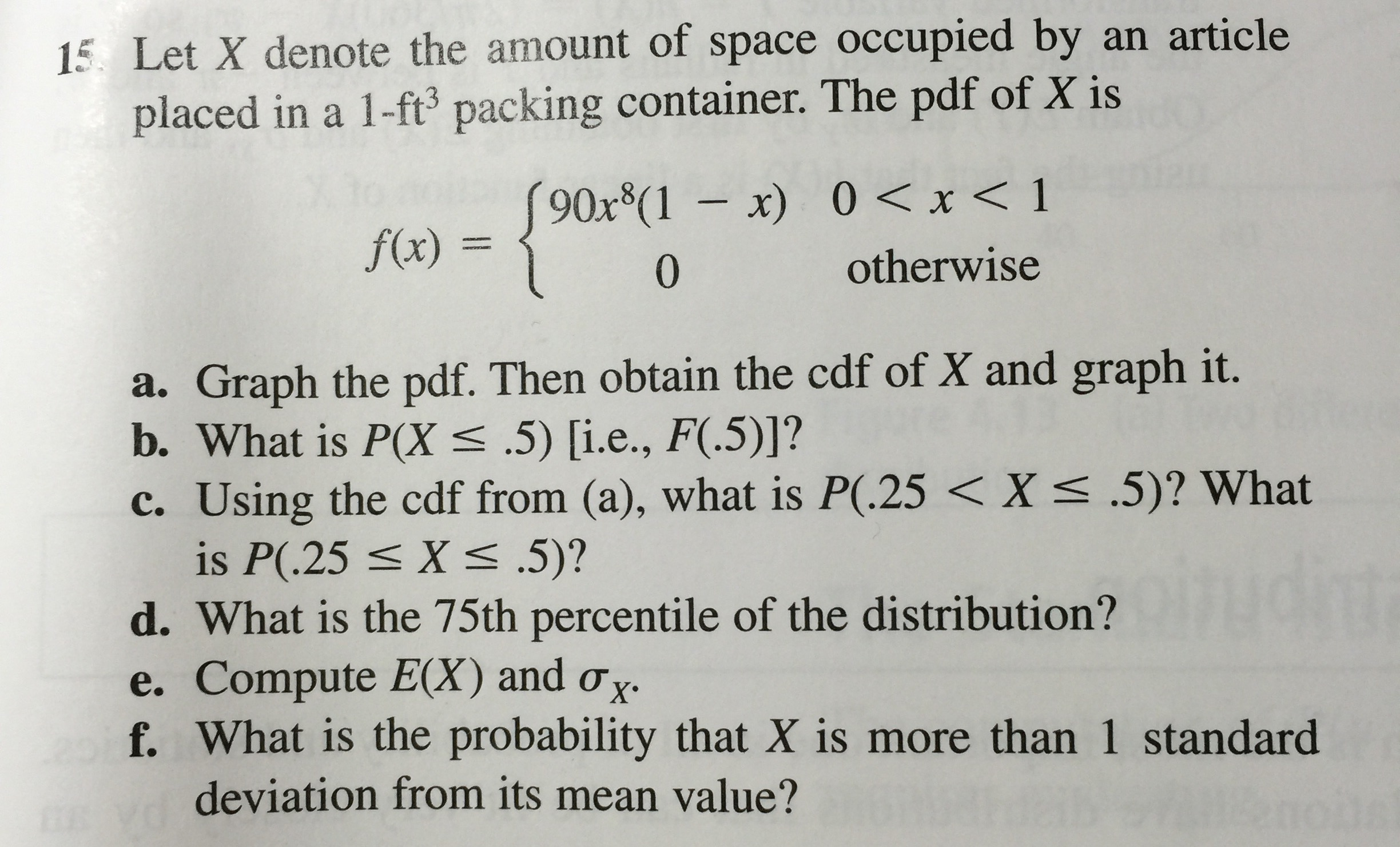 Solved Let X denote the amount of space occupied by an | Chegg.com