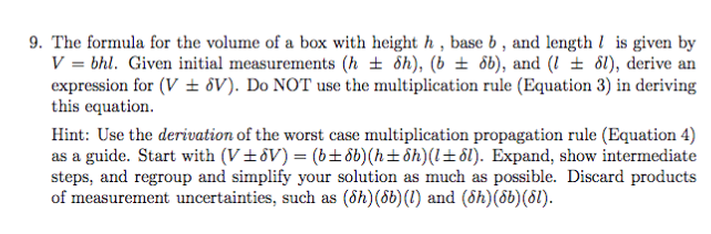 Solved The formula for the volume of a box with height h | Chegg.com