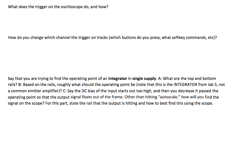 Solved What does the trigger on the oscilloscope do, and | Chegg.com