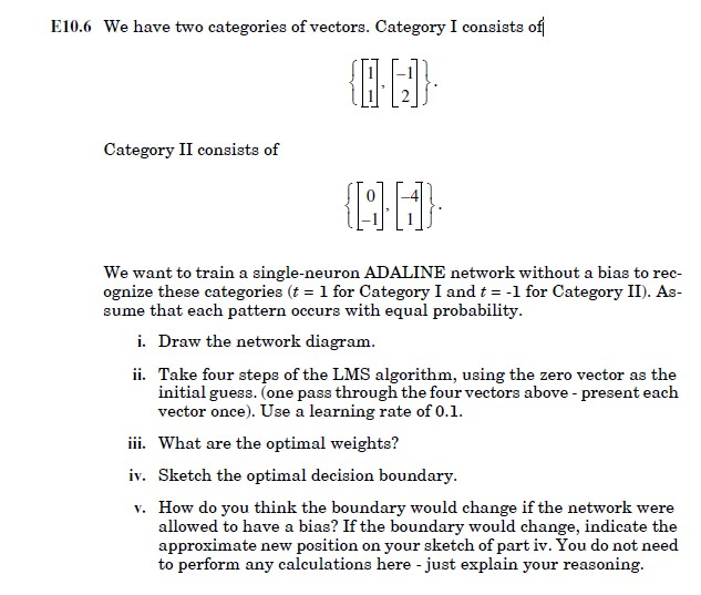 Solved We have two categories of vectors. Category I | Chegg.com