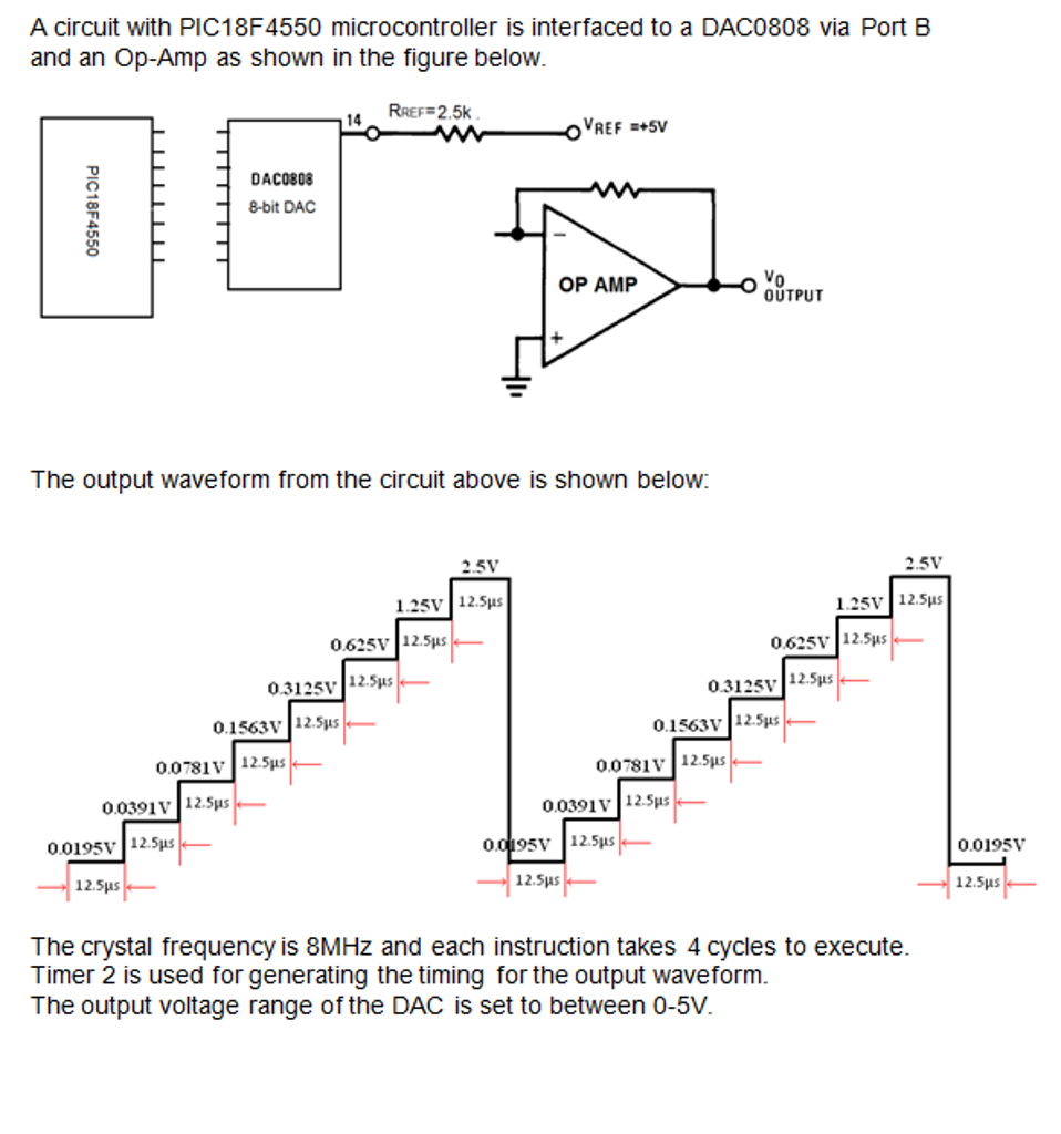 A circuit with PIC18F4550 microcontroller is | Chegg.com