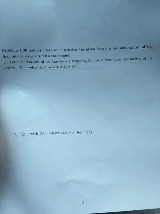 Solved Determine whether the given map phi is an isomorphism | Chegg.com