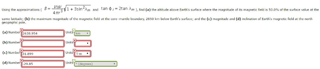 Solved Using the approximations (B = mu 0 mu/4 pi r^3 | Chegg.com