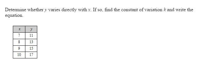 Solved Determine whether v varies directly with x. If so. | Chegg.com