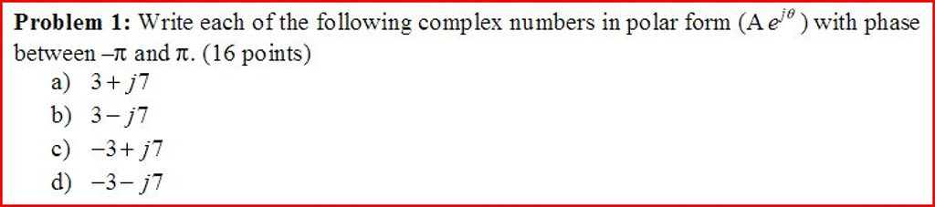 Solved Write each of the following complex numbers in polar | Chegg.com