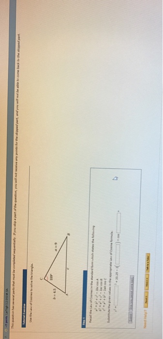 Solved Use the Law of to solve the triangle. a^2 = b^2 + | Chegg.com