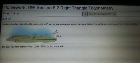 Solved Homework Hw Section 5 2 Right Triangle Trigonometry Chegg