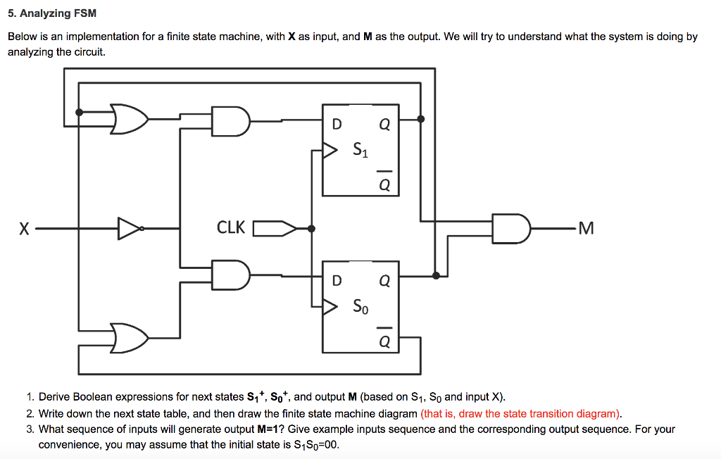Solved 5. Analyzing FSM Below is an implementation for a | Chegg.com