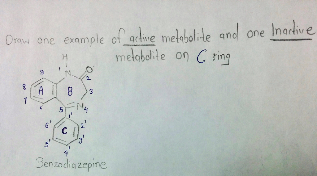 Solved Draw one example of active metabolite and one | Chegg.com