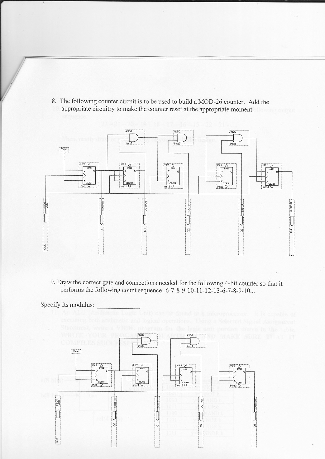 Solved The following counter circuit is to be used to build | Chegg.com