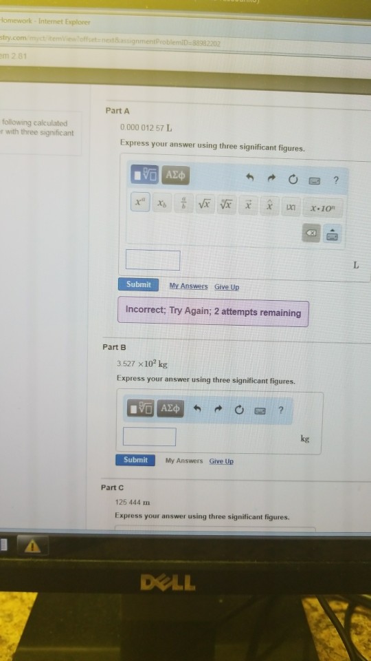 Solved 0.000 012 57 L Express your answer using three | Chegg.com