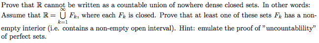 Solved Prove that R cannot be written as a countable union | Chegg.com