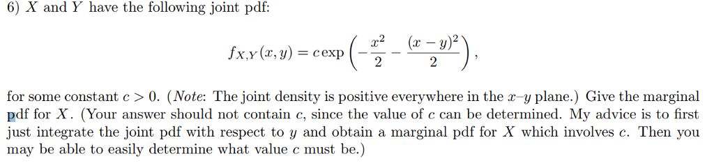 Solved 6) X and Y have the following joint pdf | Chegg.com