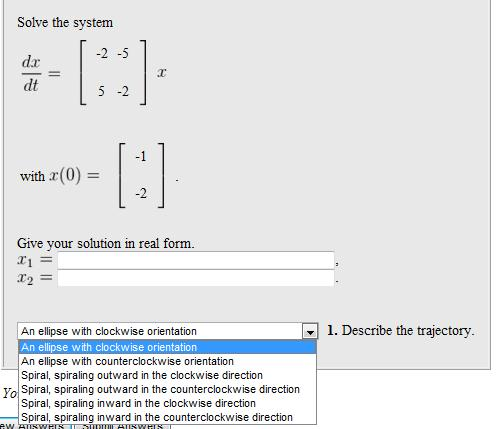Solved Solve the system Give your solution in real form. | Chegg.com
