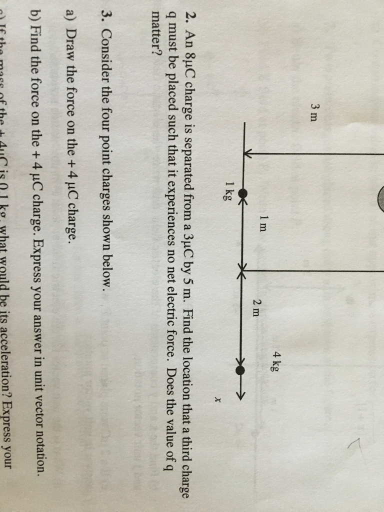 Solved An 8 mu C charge is separated from a 3 mu C by 5 m. | Chegg.com