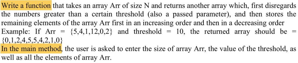 Solved Write a function that takes an array Arr of size N | Chegg.com