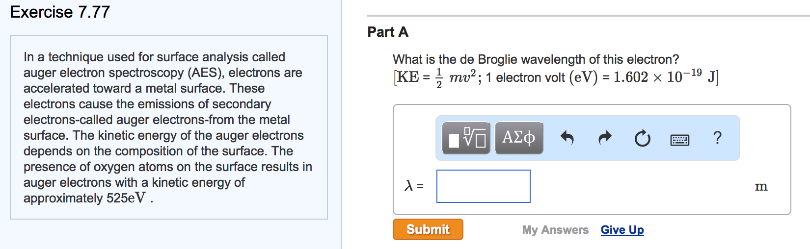 Solved In a technique used for surface analysis called auger | Chegg.com