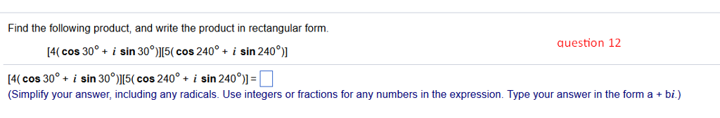 Solved Find the following product, and write the product in | Chegg.com