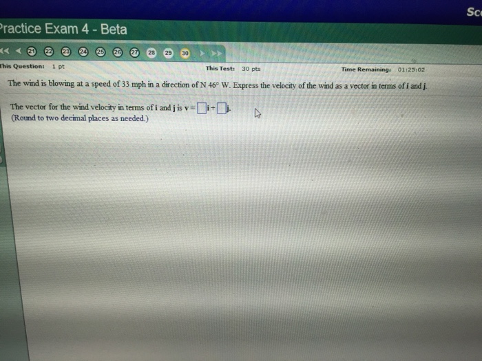 Solved The wind is blowing at a speed of 33 mph in a | Chegg.com