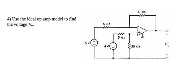 Solved Use the ideal op amp model to find the voltage V0. | Chegg.com