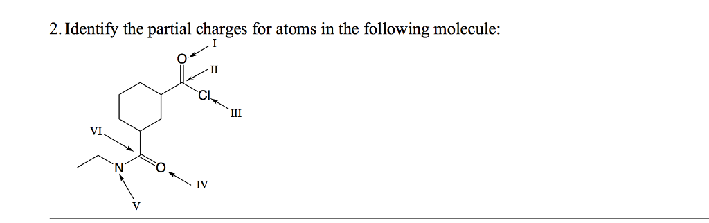 Solved 2. Identify the partial charges for atoms in the | Chegg.com