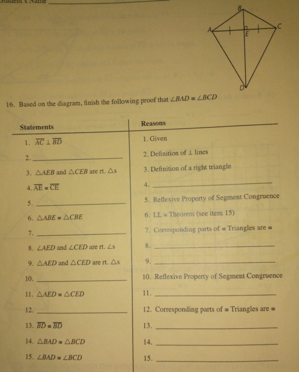 Solved Based on the diagram, finish the following proof that | Chegg.com