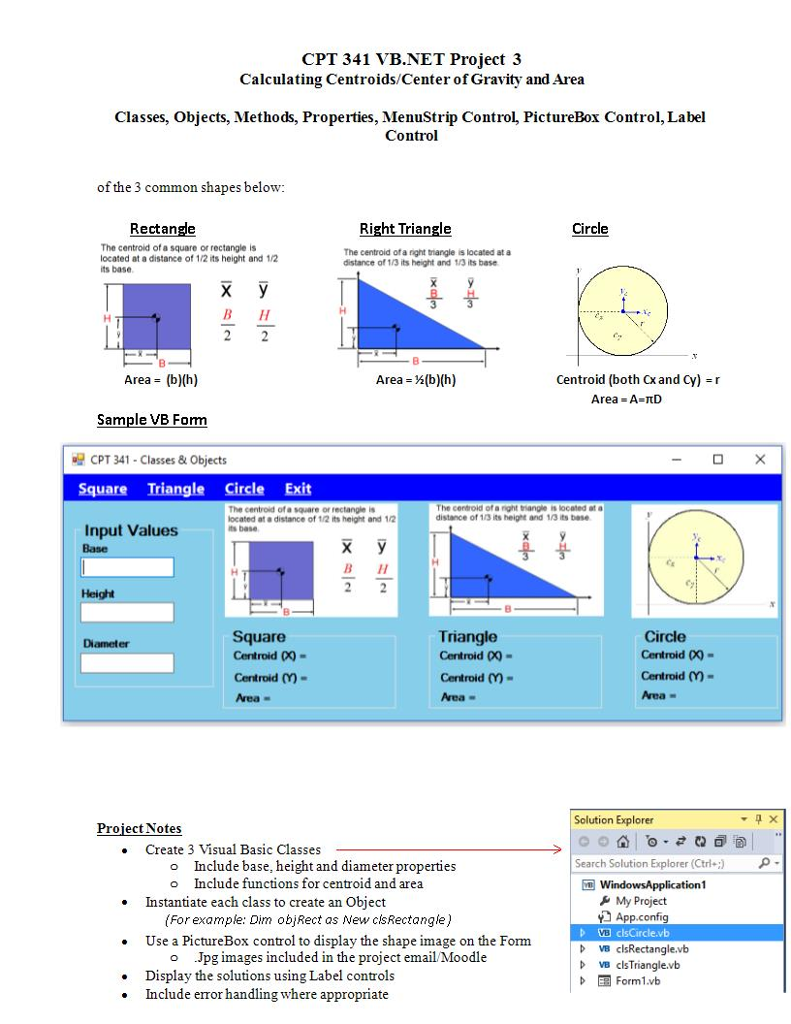 Solved Using/creating 3 VB Classes, create a single Windows | Chegg.com