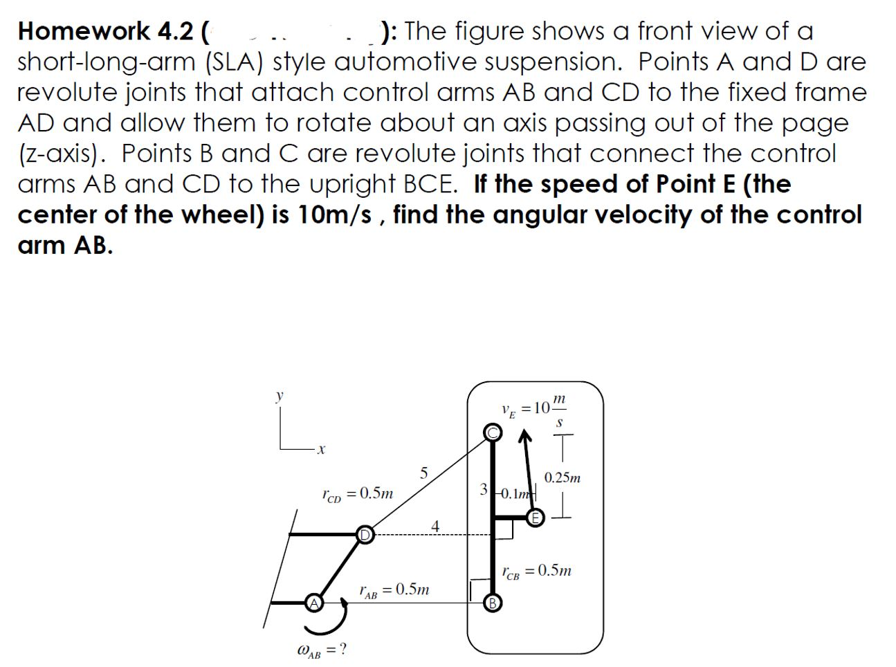 Solved The figure shows a front view of a short-long-arm | Chegg.com