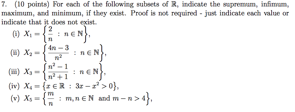 Solved For Each Of The Following Subsets Of R Indicate The 