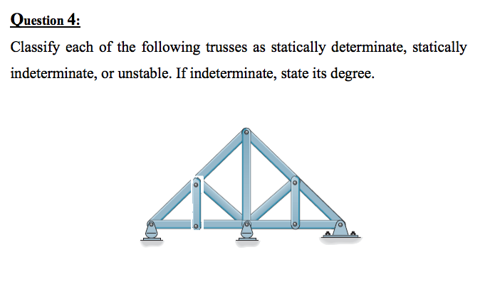 Solved Classify each of the following trusses as statically | Chegg.com