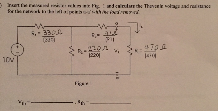 Solved Insert the measured resistor values into Fig. 1 and | Chegg.com