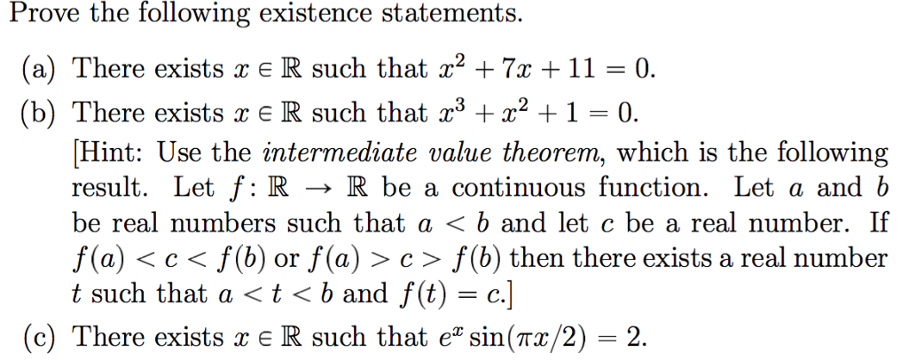 Solved Prove the following existence statements (a) There | Chegg.com