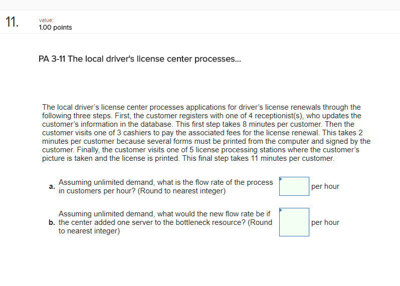 Solved The local driver's license center processes... The | Chegg.com