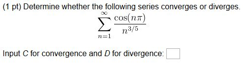 Solved Determine whether the following series converges or | Chegg.com