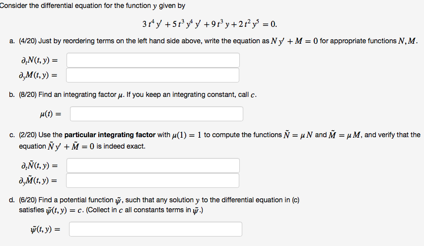 Solved Consider the differential equation for the function y | Chegg.com