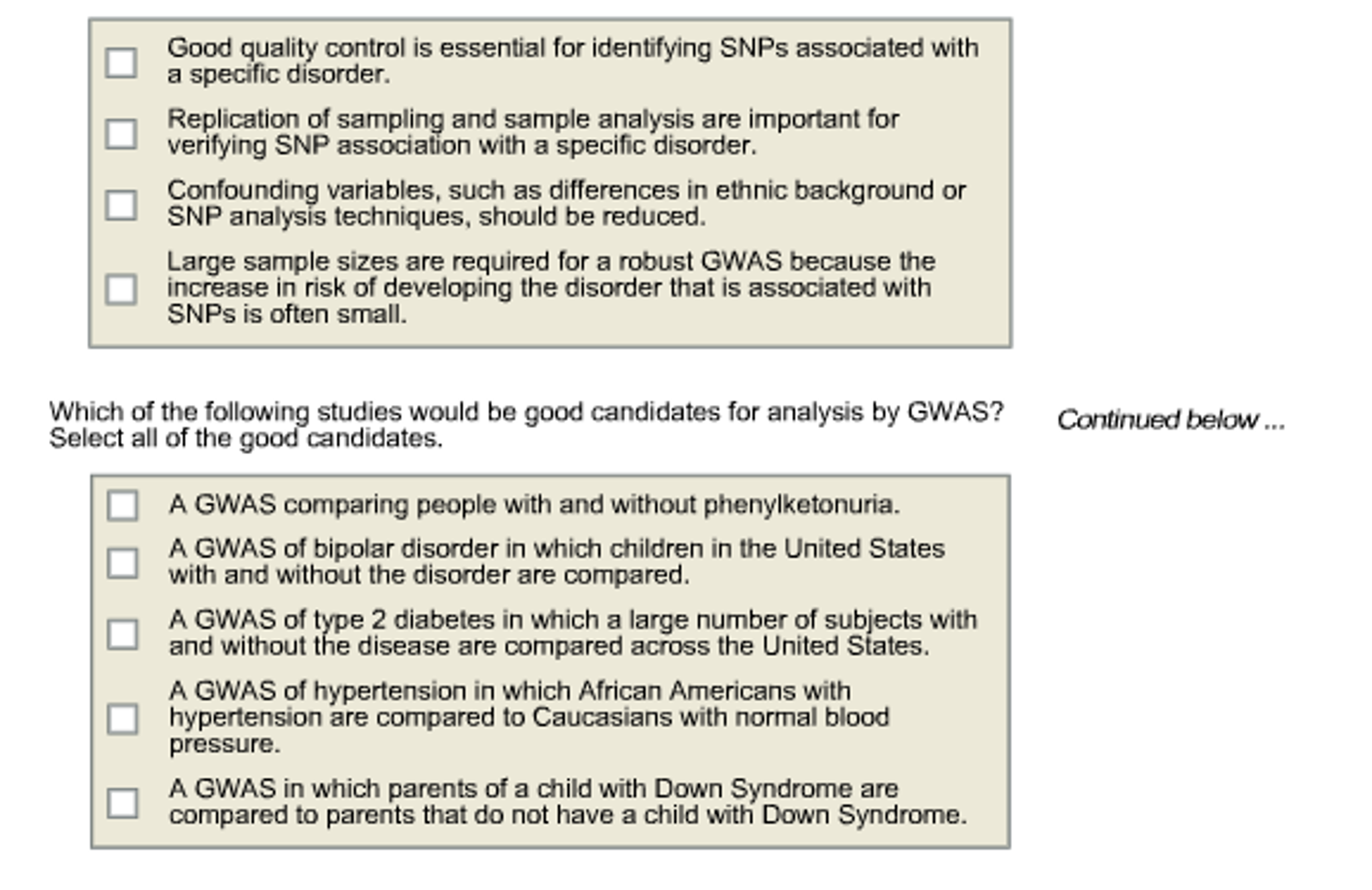 Solved Genome-wide associations studies (GWAS) are used to | Chegg.com
