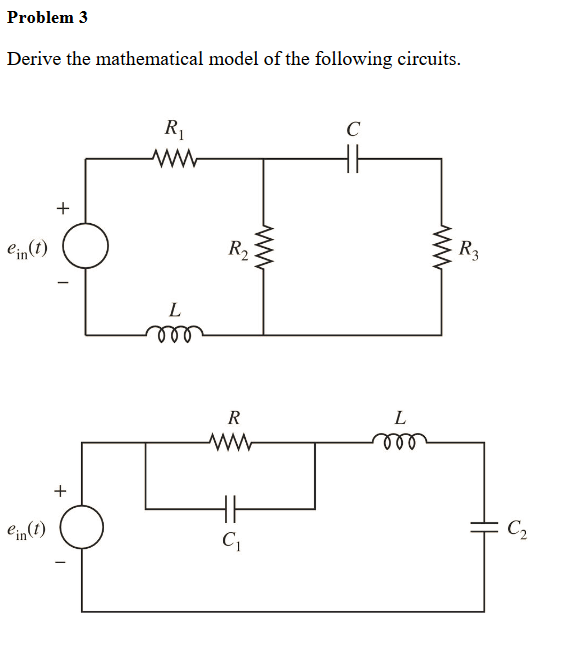 Solved Derive the mathematical model of the following | Chegg.com