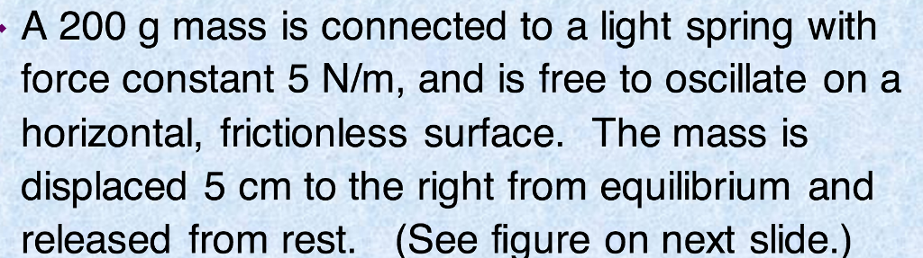 Solved A 200 g mass is connected to a light spring with | Chegg.com