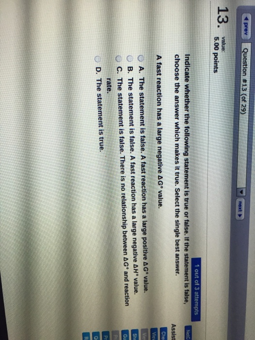 Solved indicate whether the following statement Is true or | Chegg.com