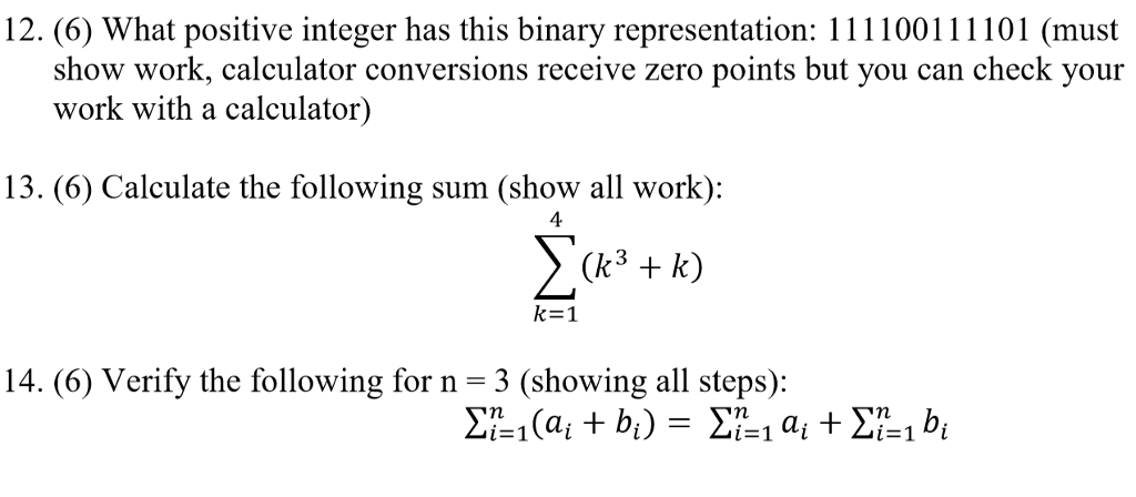 Solved 12. (6) What positive integer has this binary | Chegg.com