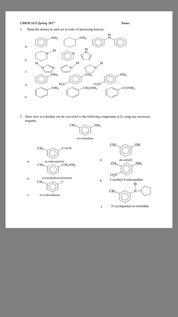 Solved Rank the amines in each set in order of increasing | Chegg.com