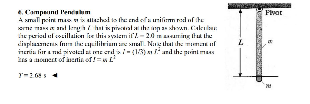 Solved Compound Pendulum A small point mass m is attached | Chegg.com