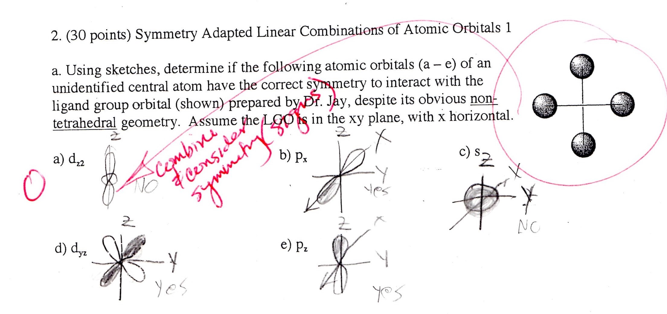 Solved Inorganic Symmetry Adapted Linear Combination Of