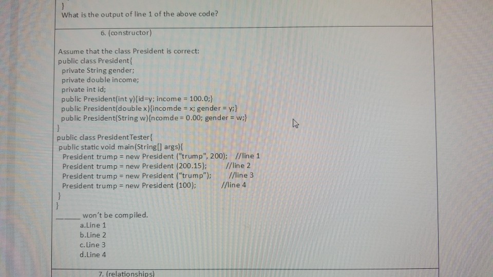 Solved What is the output of line 1 of the above code? 6. | Chegg.com
