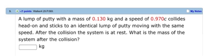Solved A lump of putty with a mass of 0.130 kg and a speed | Chegg.com