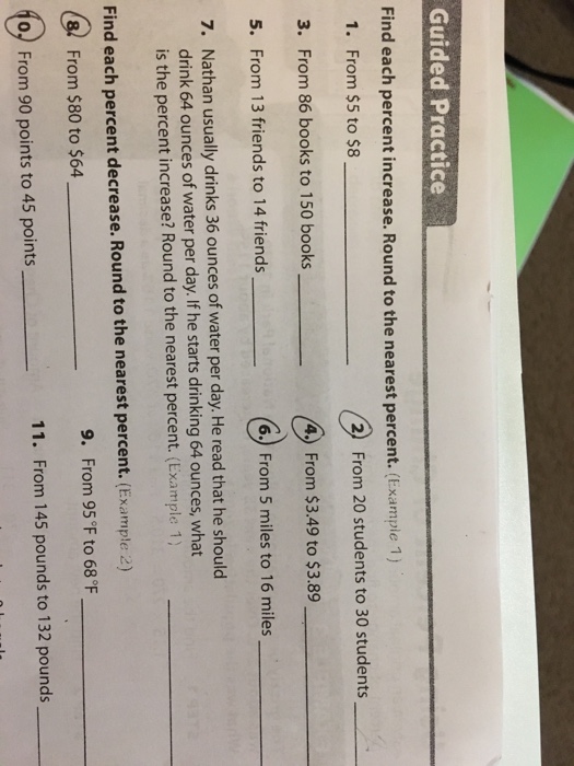 Solved Find each percent increase. Round to the nearest | Chegg.com