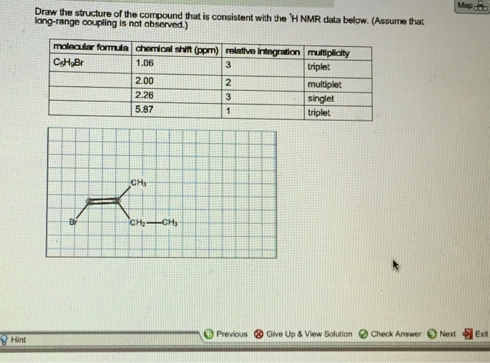 Solved Draw the structure of the compound that is consistent | Chegg.com