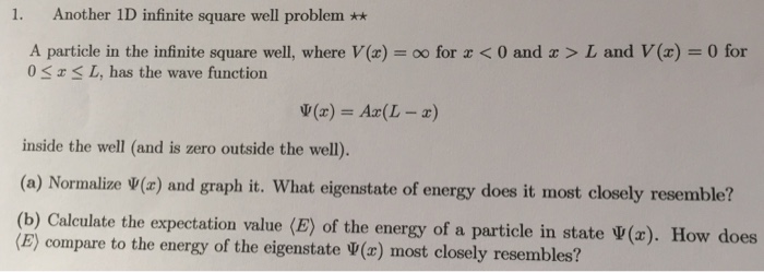 Solved Another ID infinite square well problem ** A | Chegg.com