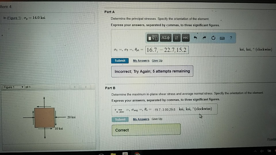 Solved Determine the principal stresses. Specify the | Chegg.com Solved Determine the principal stresses. Specify the | Chegg.com